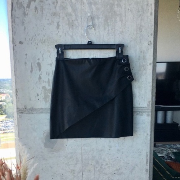 Express | Skirts | Express Faux Leather Mini Black Skirt 8 | Poshmark